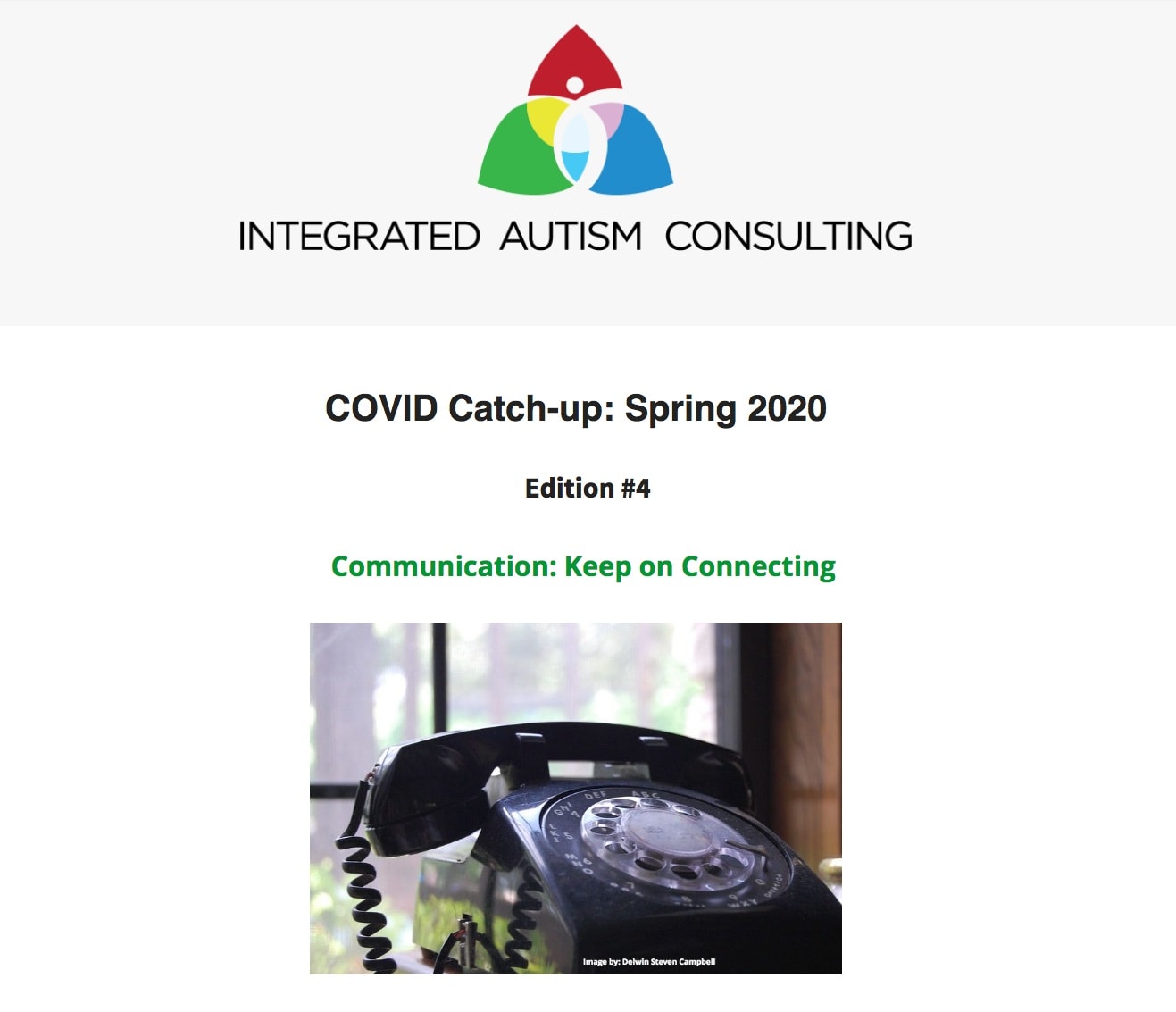 IAC Newsletter COVID Catch-up 4th ed. - Integrated Autism Consulting