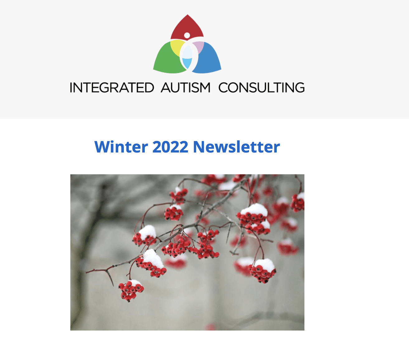 IAC Winter Newsletter 2022 - Integrated Autism Consulting